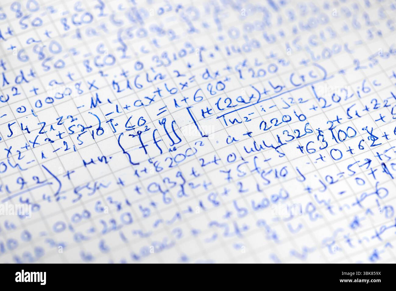 Math handwriting in notebook close up Stock Photo - Alamy