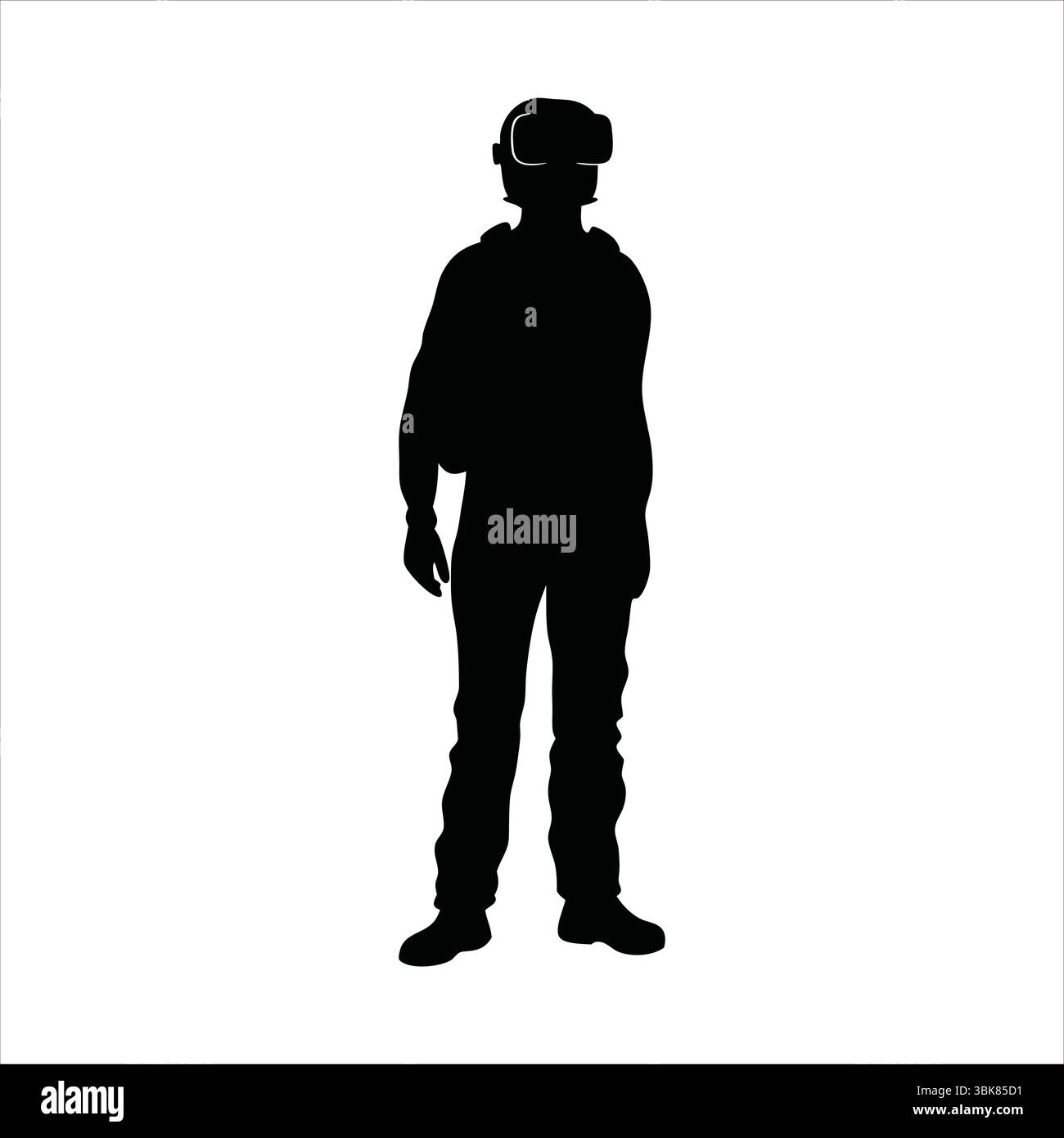 Person Using VR Headset Silhouette - Virtual Reality Experience ...