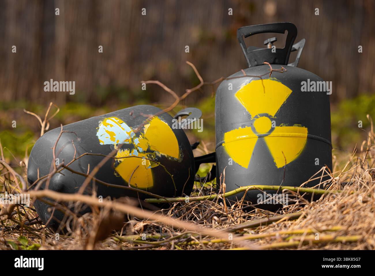 Radioactive waste thrown out as garbage. High quality 4k footage Stock ...