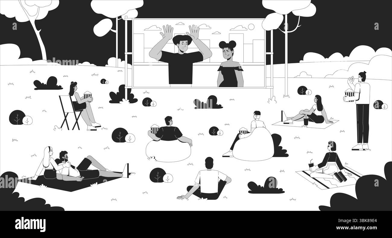 Line people movie theater Stock Vector Images - Alamy