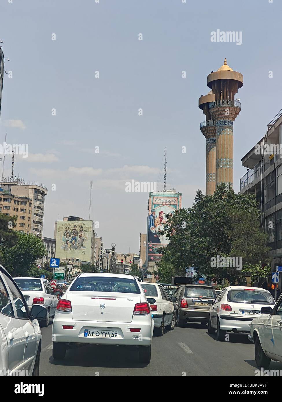 Tehran,Tehran Province,Iran, high traffic in crowded street of capital ...