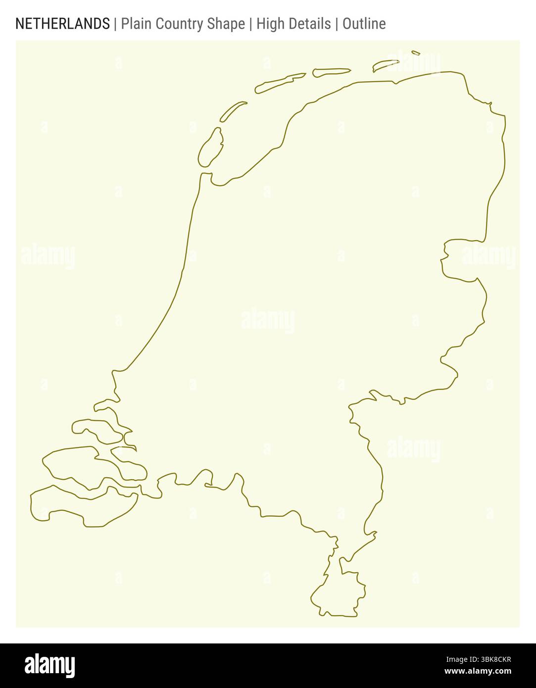 Netherlands plain country map. High details. Outline style. Shape of Netherlands. Vector ...