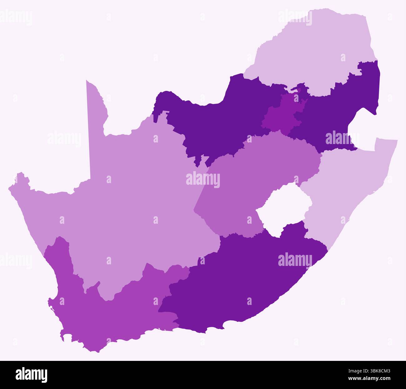 Map of South Africa with regions. Just a simple country border map with ...