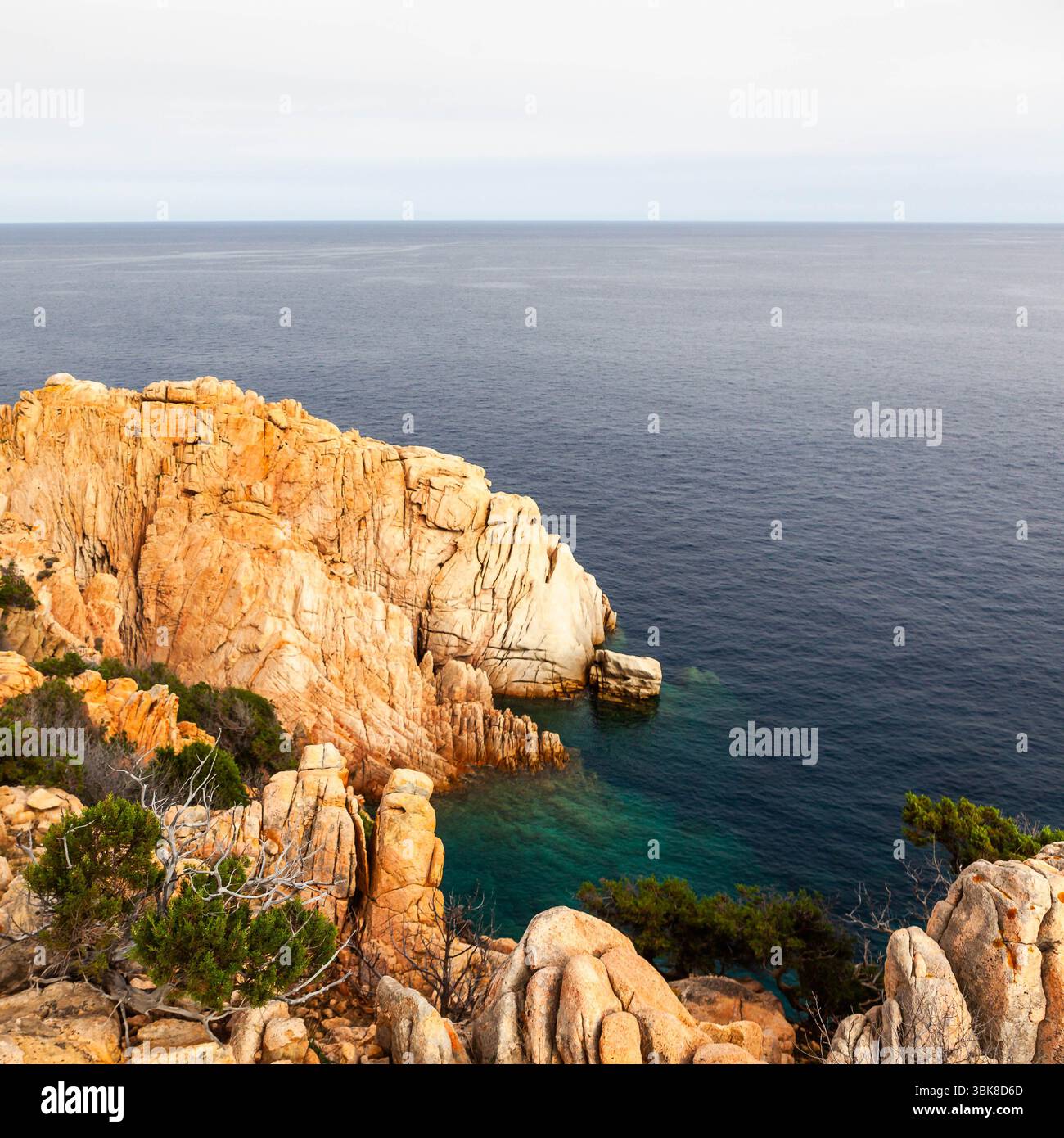 Caprera island coast and Mediterranean sea in Maddalena archipelago ...