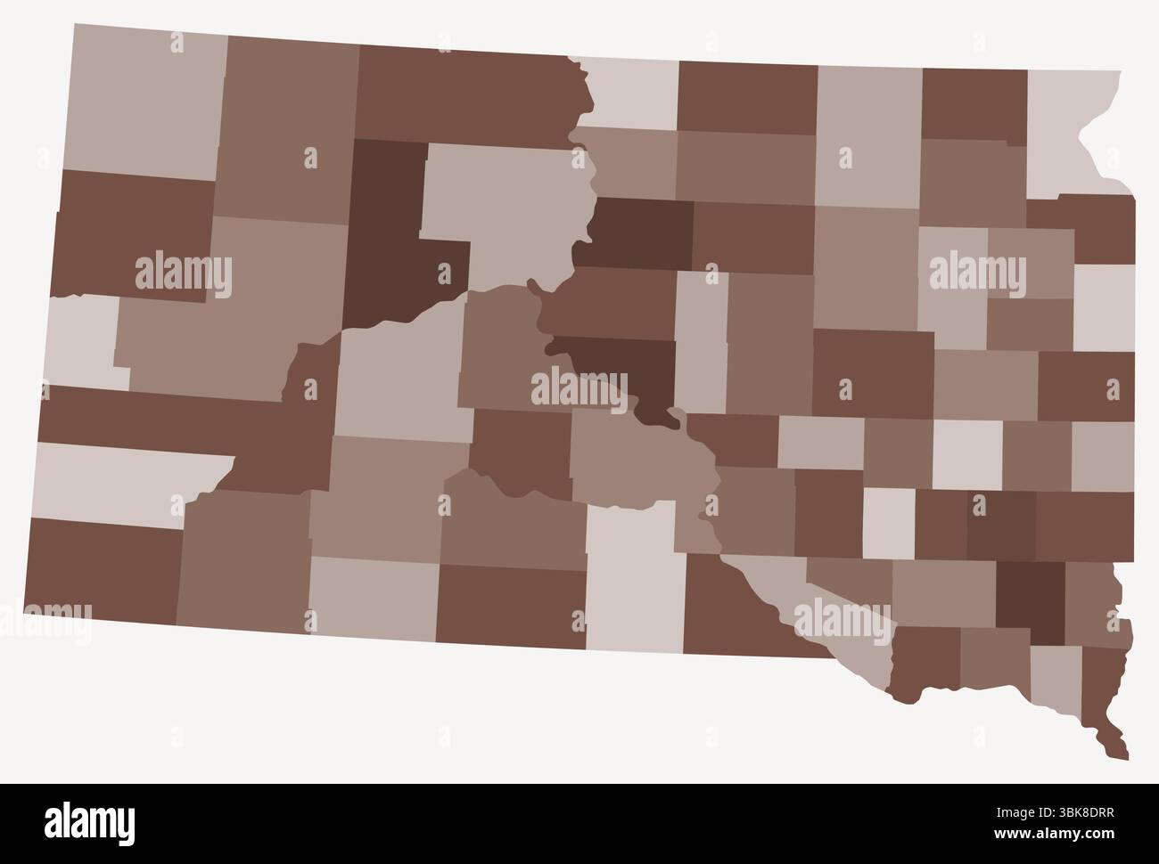 Map of South Dakota with counties. Just a simple state border map with ...