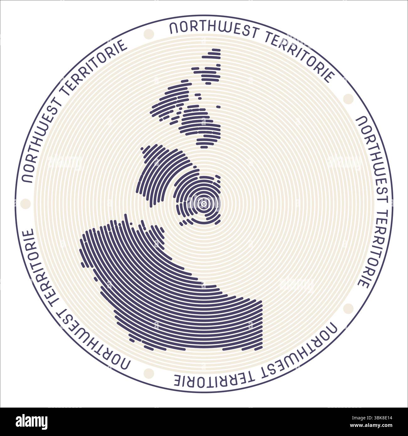 Northwest Territories round logo design. Province shape build of rings ...