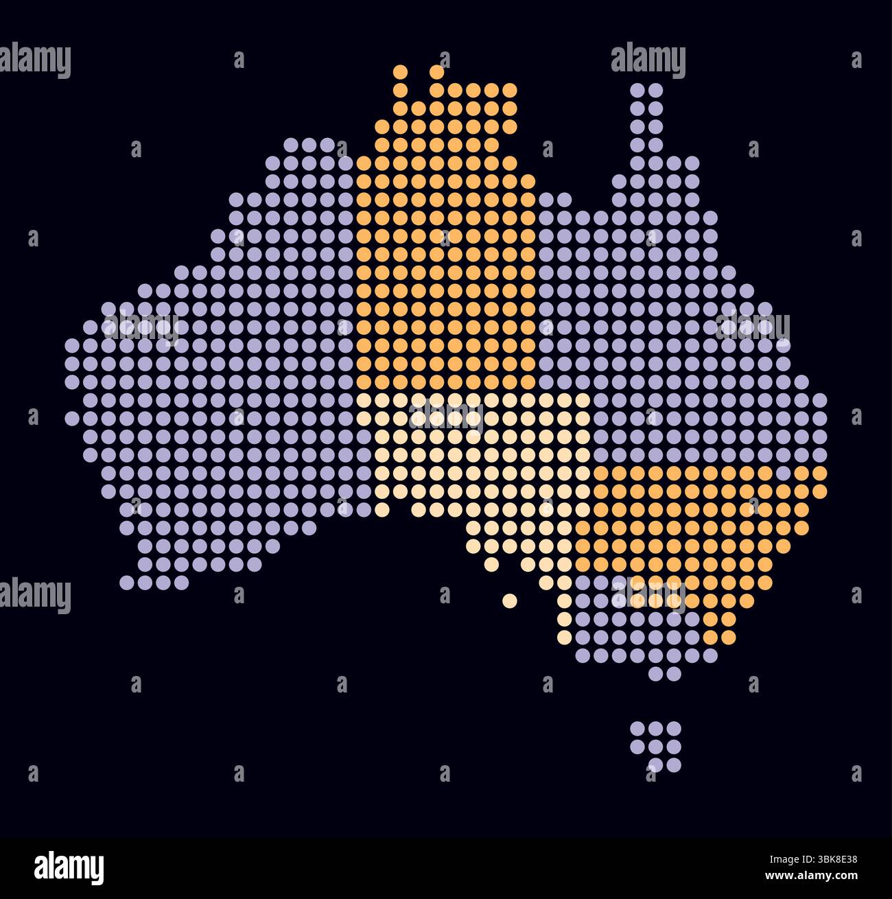 Australia dotted map. Digital style map of the country on dark ...
