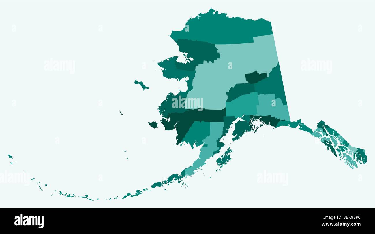 Map of Alaska with counties. Just a simple state border map with county ...