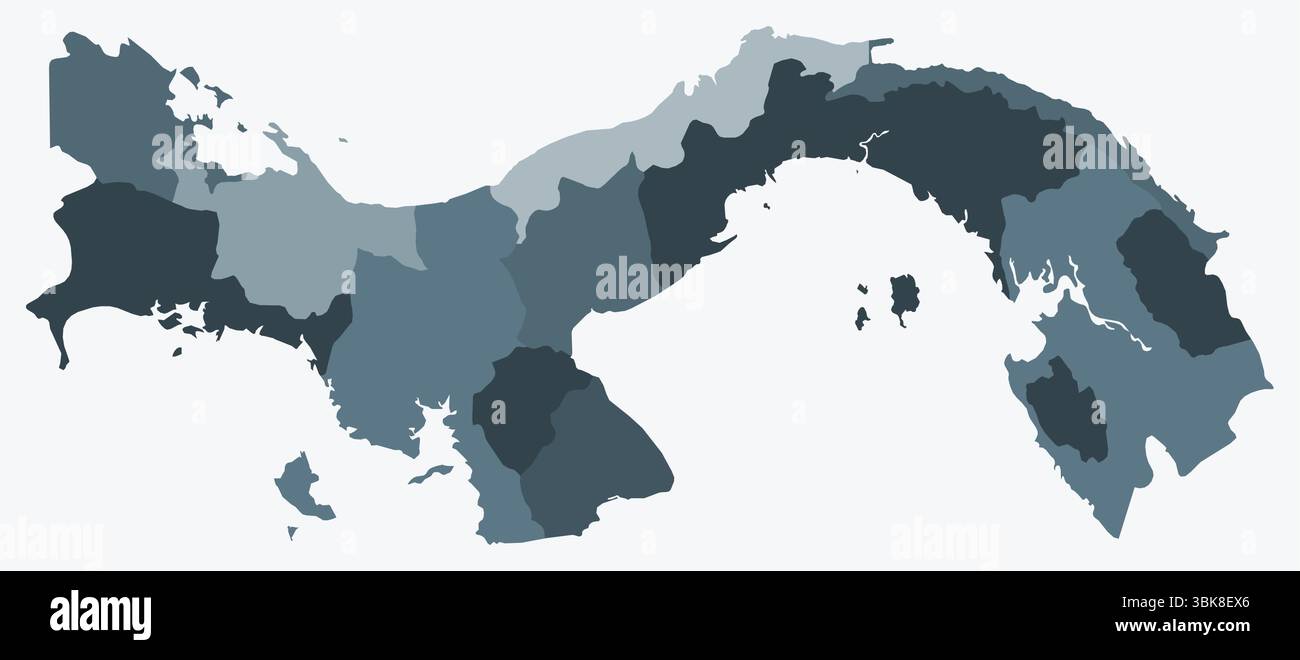 Map of Panama with regions. Just a simple country border map with ...
