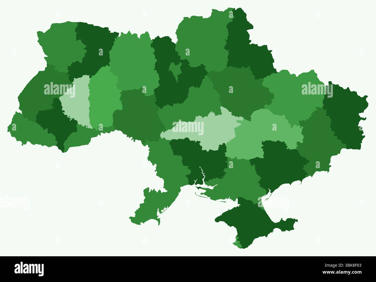 Map of Ukraine with regions. Just a simple country border map with ...