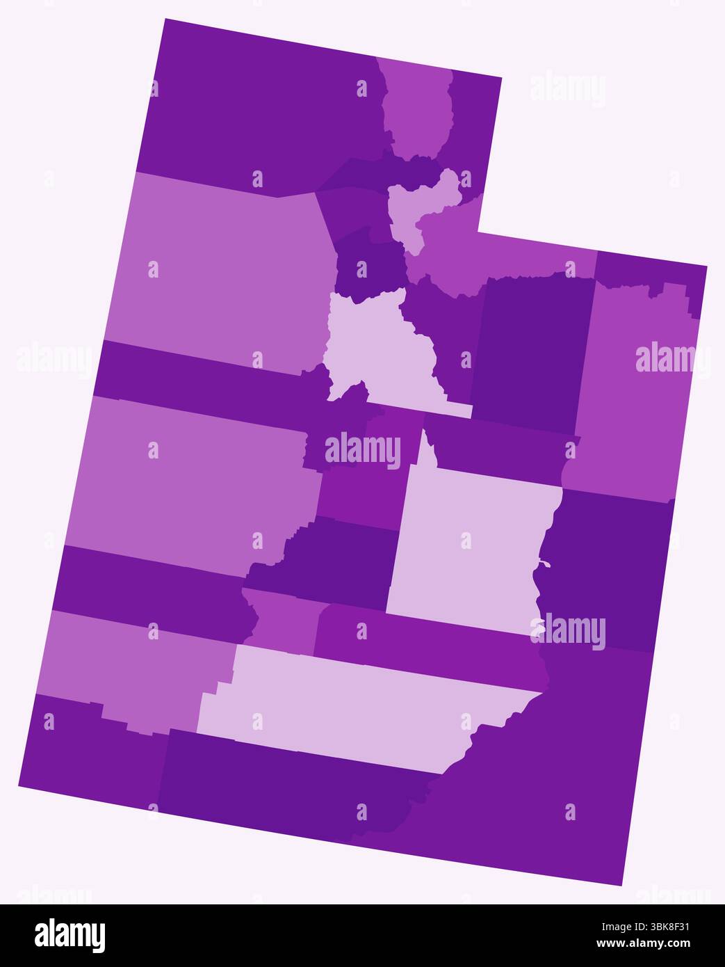Map of Utah with counties. Just a simple state border map with county ...