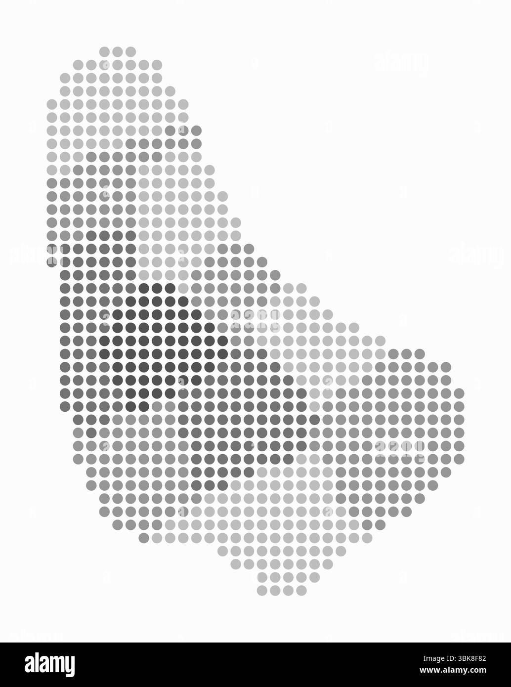 Barbados dotted map. Digital style map of the country on a white ...