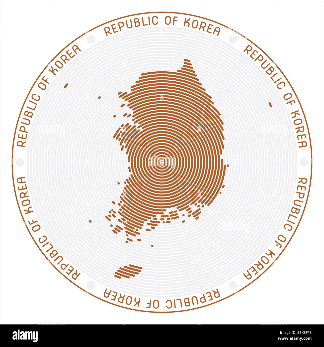 Republic of Korea round logo design. Country shape build of rings ...