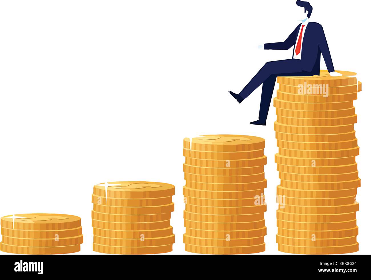 Savings concept coins on Stock Vector Images - Alamy