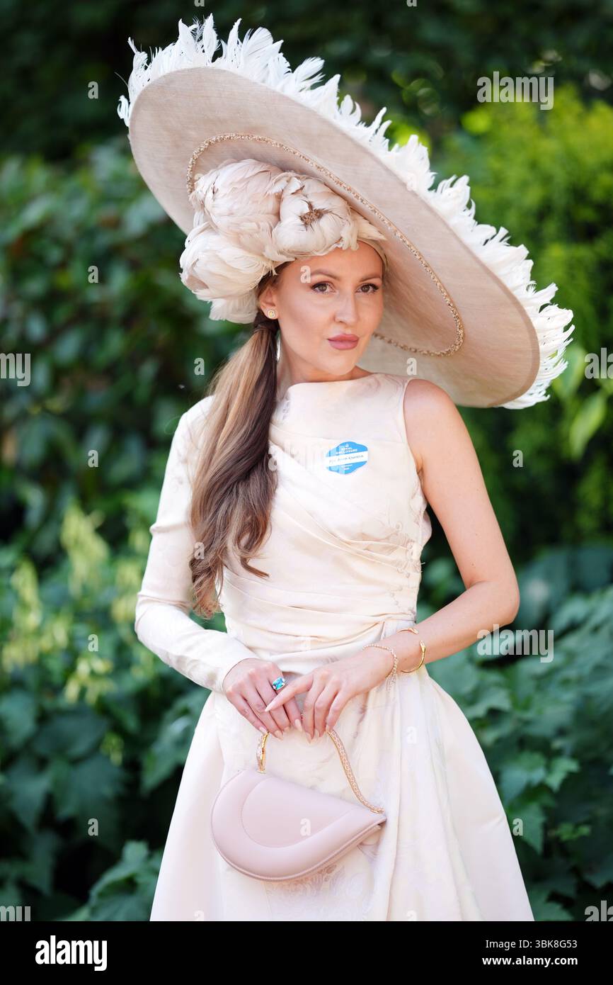 A racegoer on day three of Royal Ascot at Ascot Racecourse, Berkshire ...