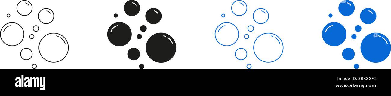 Bubble Shapes Line And Solid Icon Set. Bubble Design Symbol Collection ...