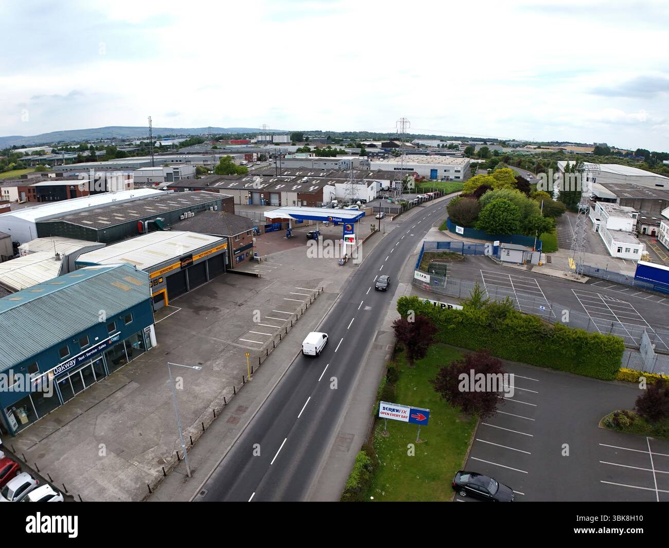 Dublin, Ireland - 11th May 2025 - Aerial view of Ballymount Road Lower ...
