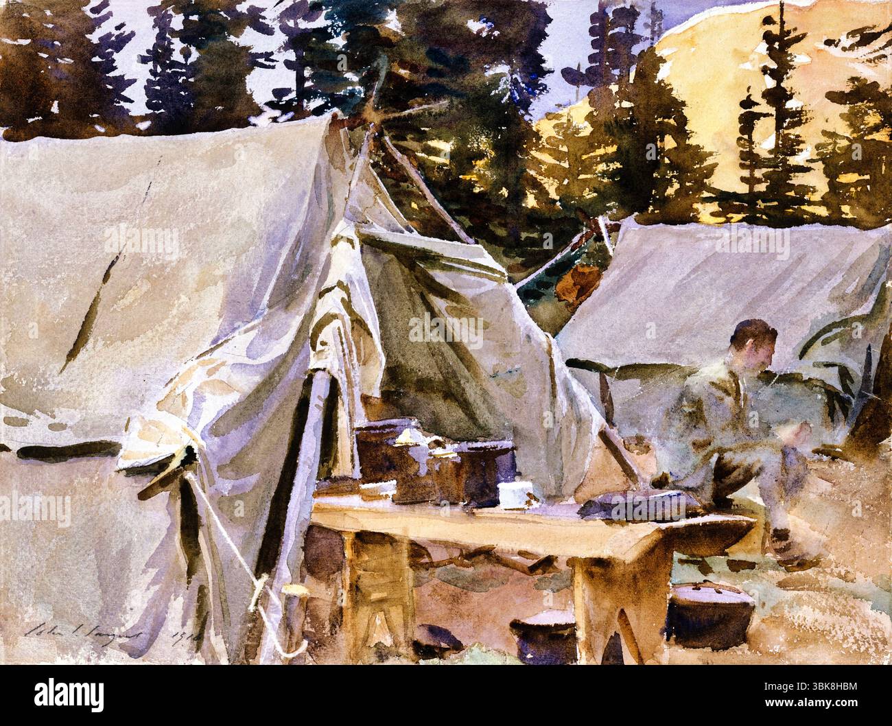 Camp at Lake O'Hara by John Singer Sargent - 1916 Watercolor of ...