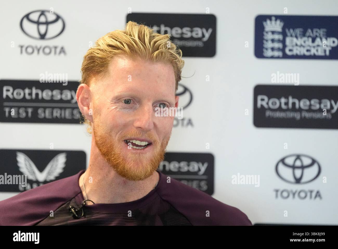 England captain Ben Stokes during a press conference at Headingley ...