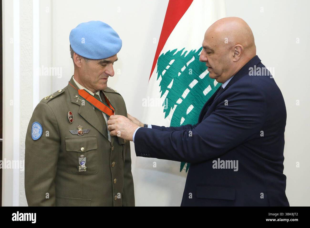 awards UNIFIL Commander General Aroldo Lázaro the National Order of the Ceda Lebanese, President ...