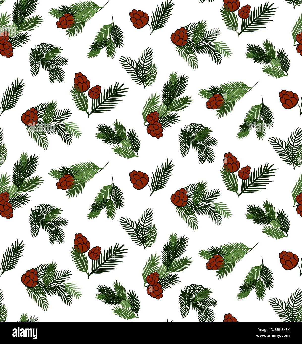 Pattern pine cone branch Stock Vector Images - Alamy