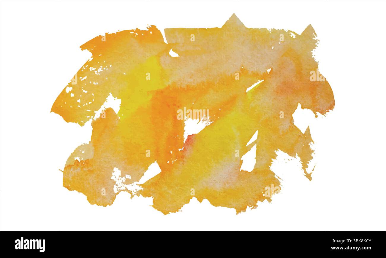 Orange watercolor brush strokes space Stock Vector Images - Alamy