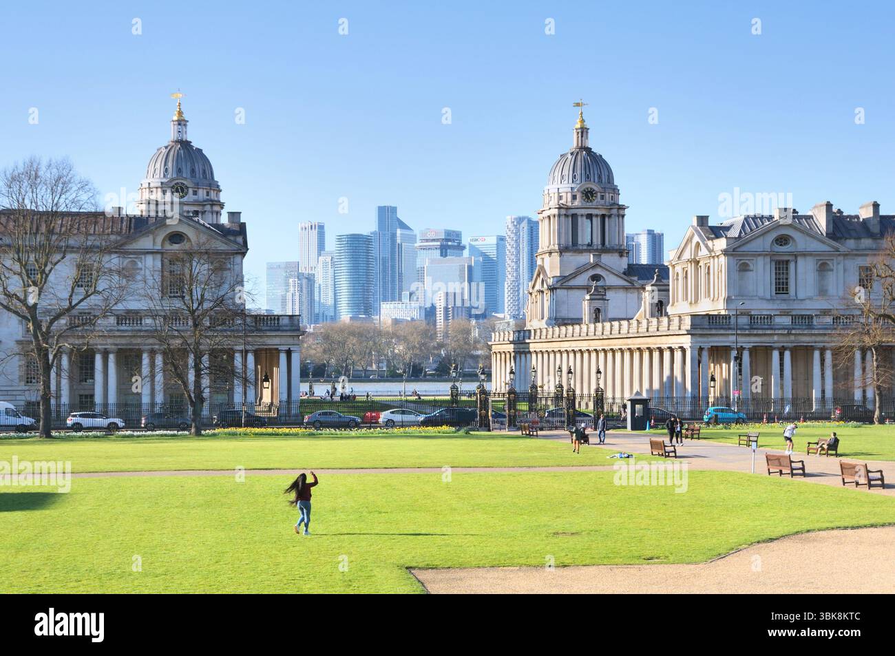 View of Old Royal Naval College with St Peter and St Paul chapel and ...