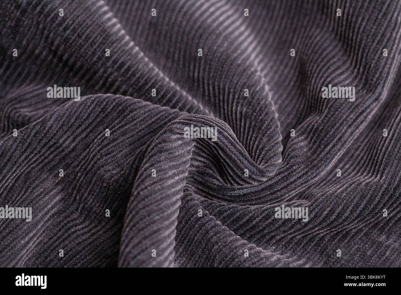 Black ribbed corduroy texture background Stock Photo - Alamy