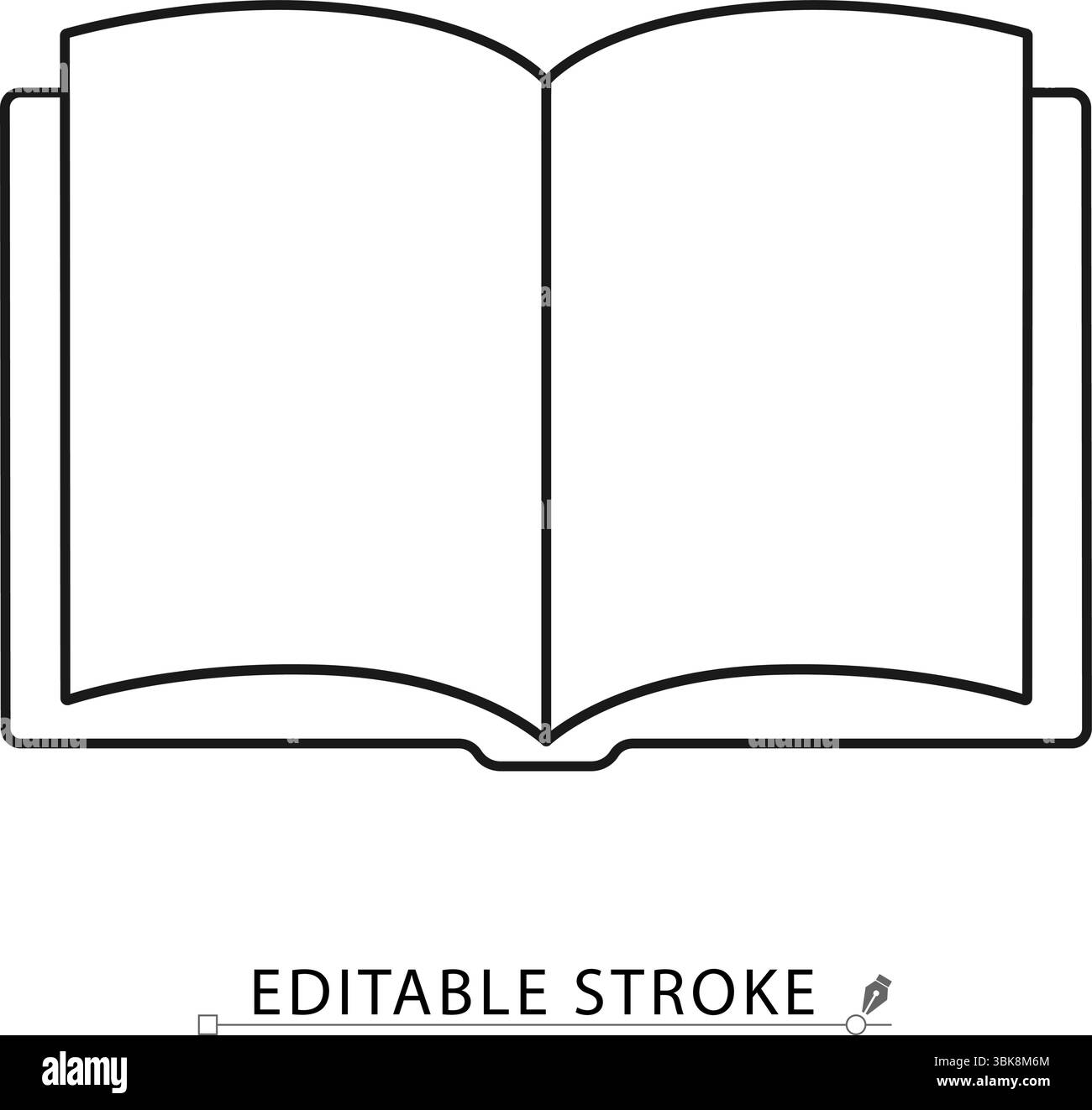 Open book icon in minimal line style with editable stroke. Reading ...