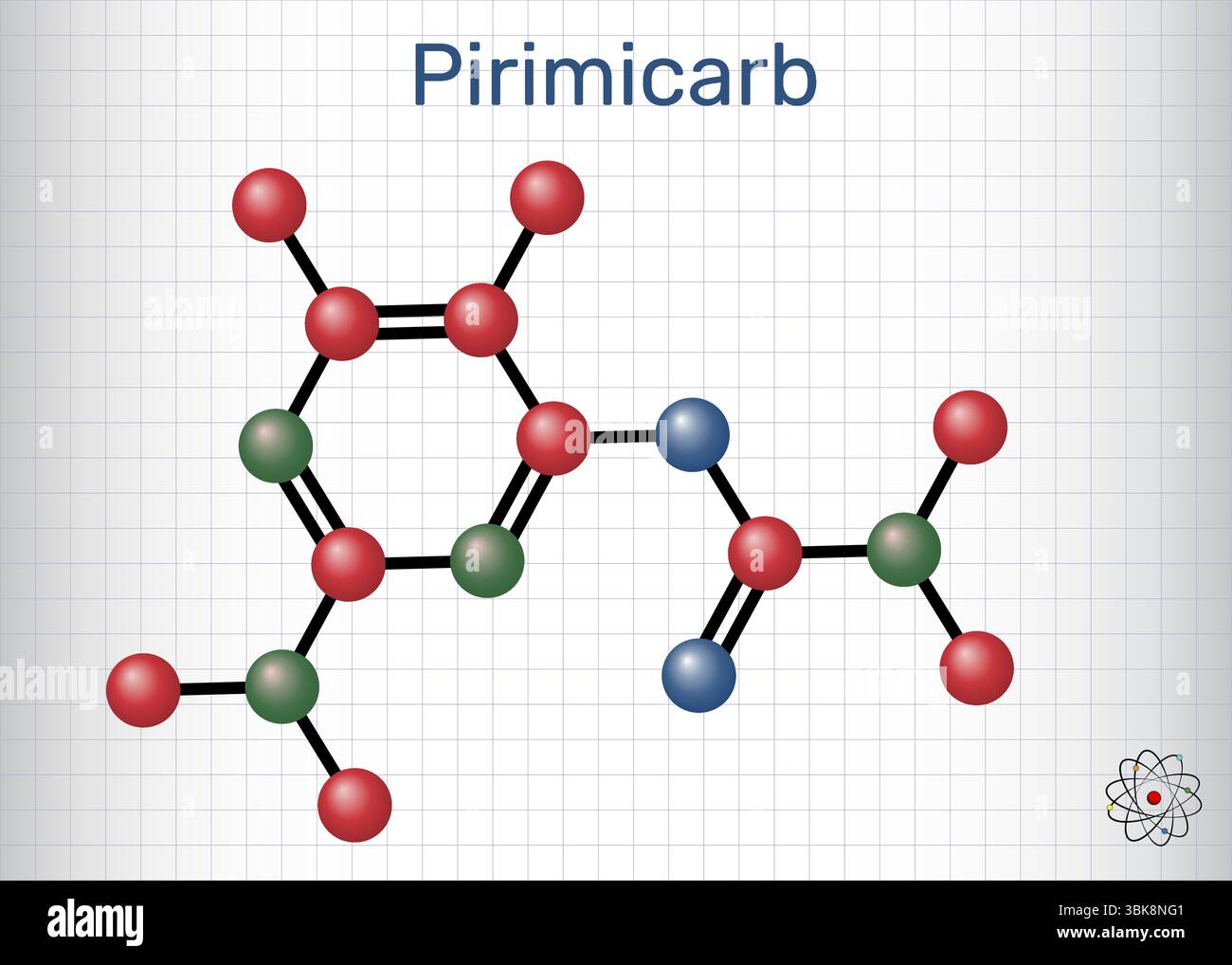 Pirimicarb molecule. Carbamate insecticide used in agriculture to ...