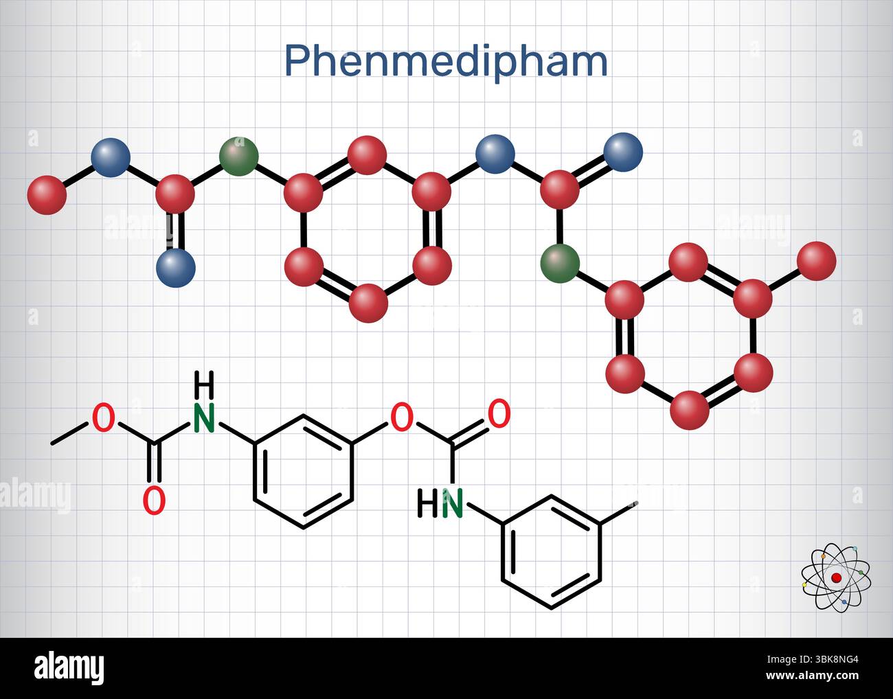 Phenmedipham molecule. Carbamate herbicide used for selective weed ...
