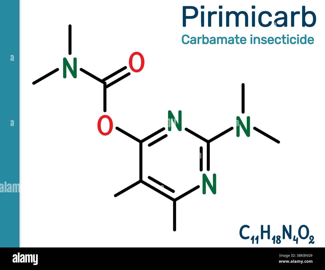 Pirimicarb molecule. Carbamate insecticide used in agriculture to ...
