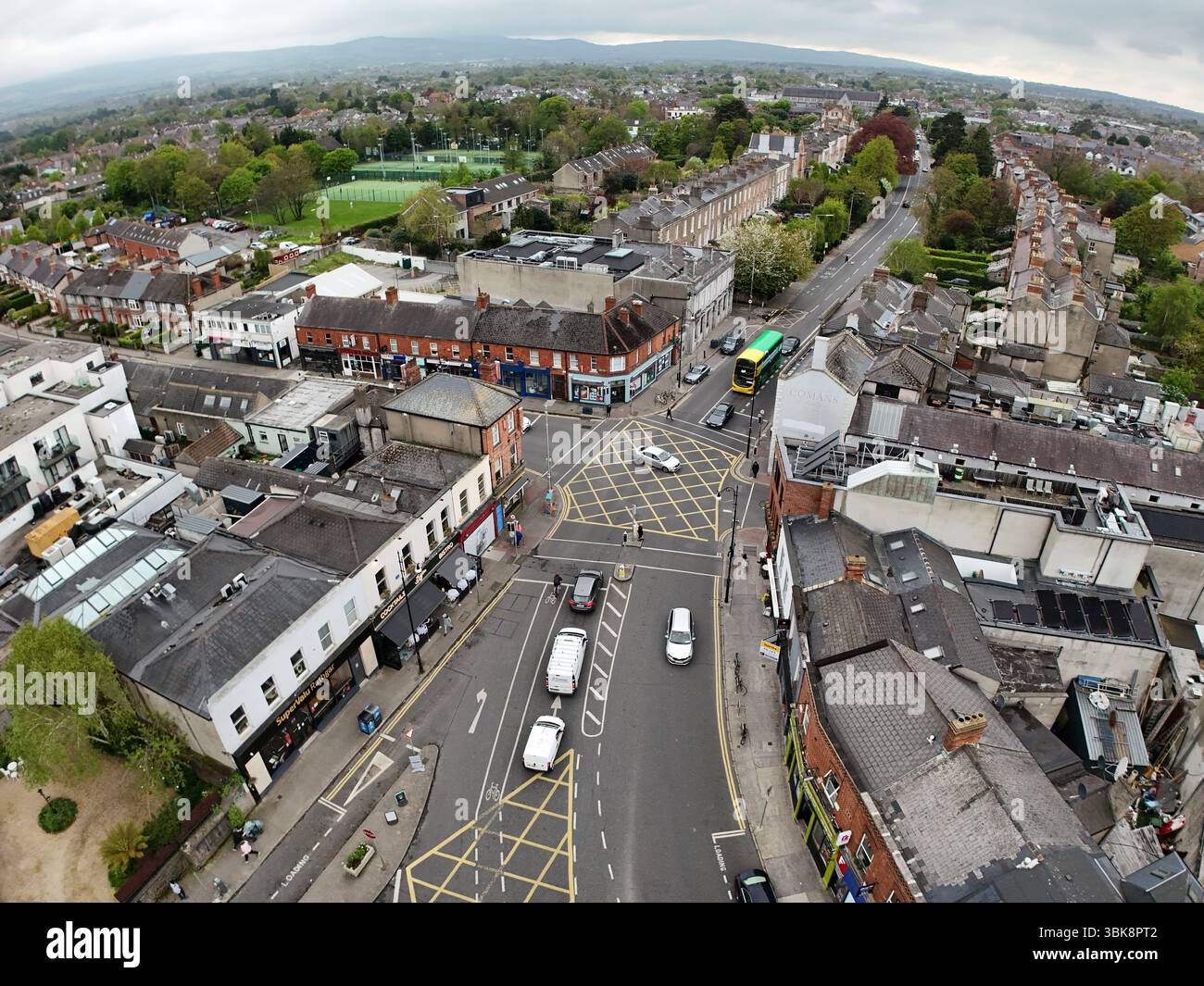 Dublin, Ireland - 23rd April 2025 - Aerial image of Rathgar village in ...