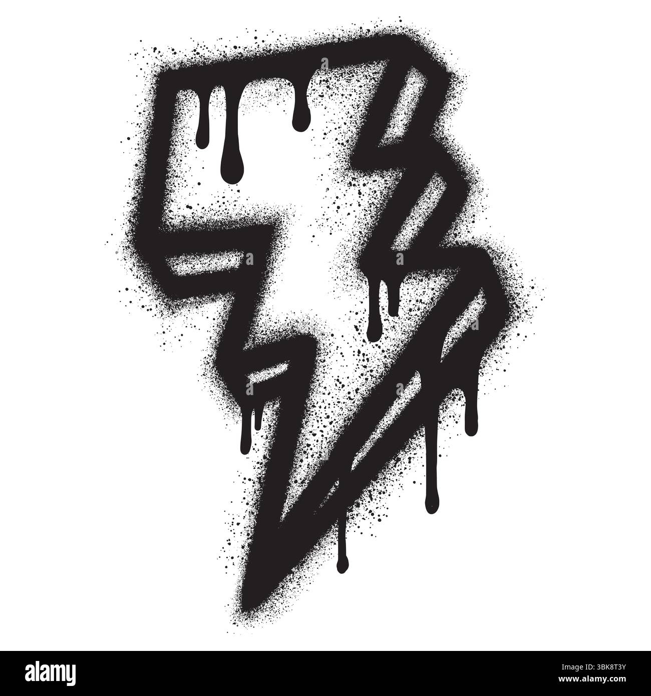Spray Painted Graffiti lightning Sprayed isolated with a white ...