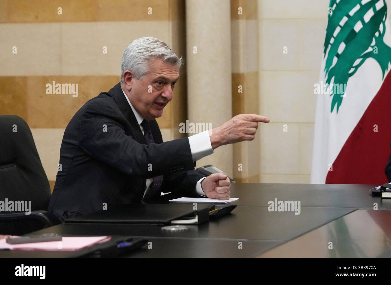 UN High Commissioner for Refugees (UNHCR), Filippo Grandi, gestures as ...