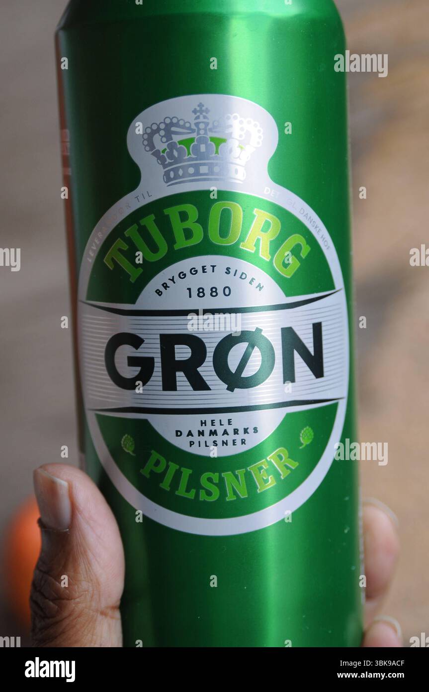 Copenhagen/ DenmarK/19 JUNE 2025/Tuborg classic pilsnerr can liter ...
