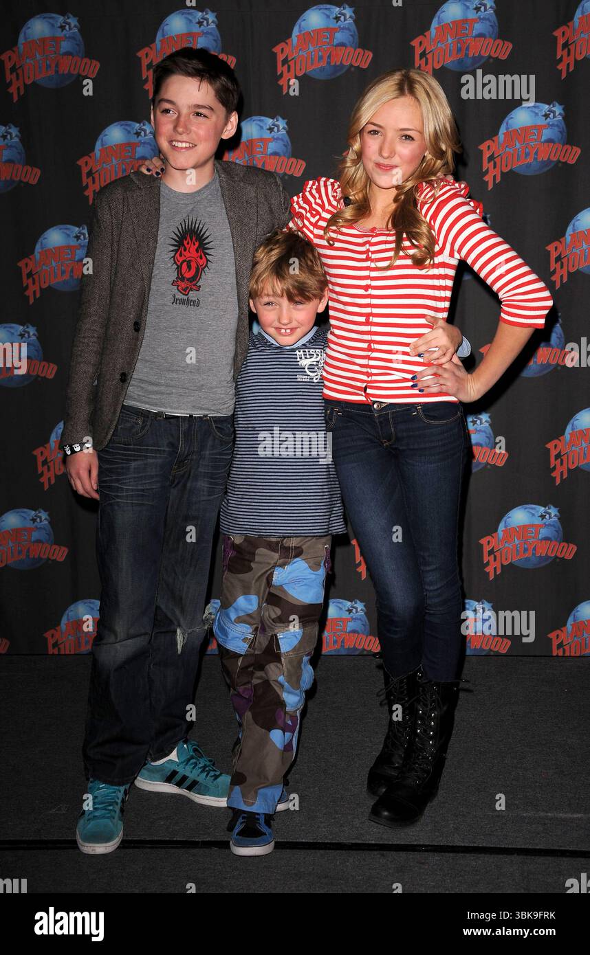 Spencer List, Peyton List and Phoenix List at Planet Hollywood Times Square to promote the ...