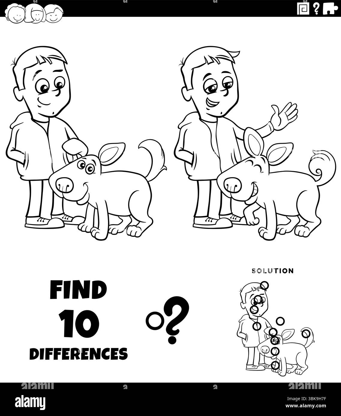 Cartoon illustration of finding the differences between pictures ...