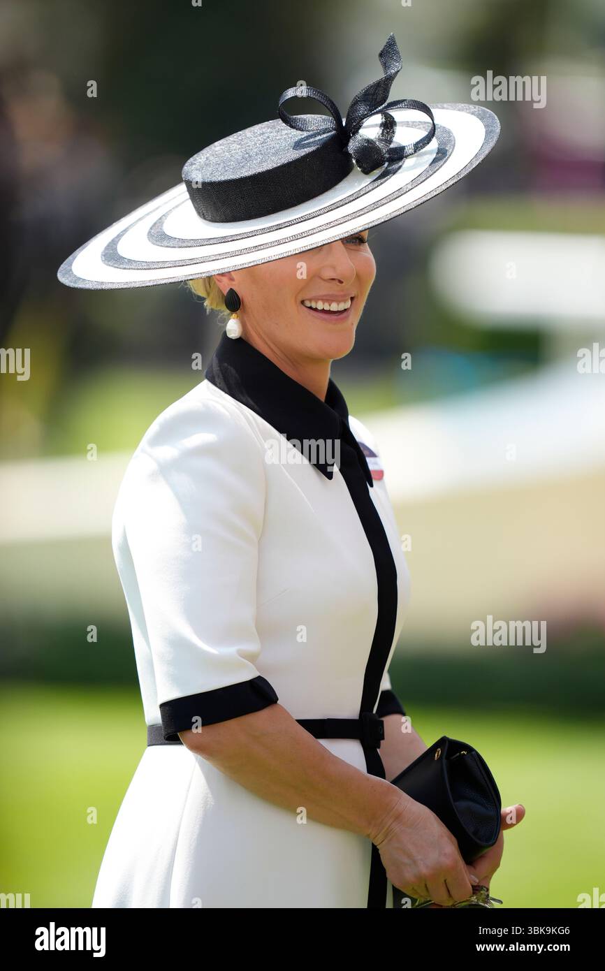 Zara Tindall attending day three of Royal Ascot at Ascot Racecourse ...