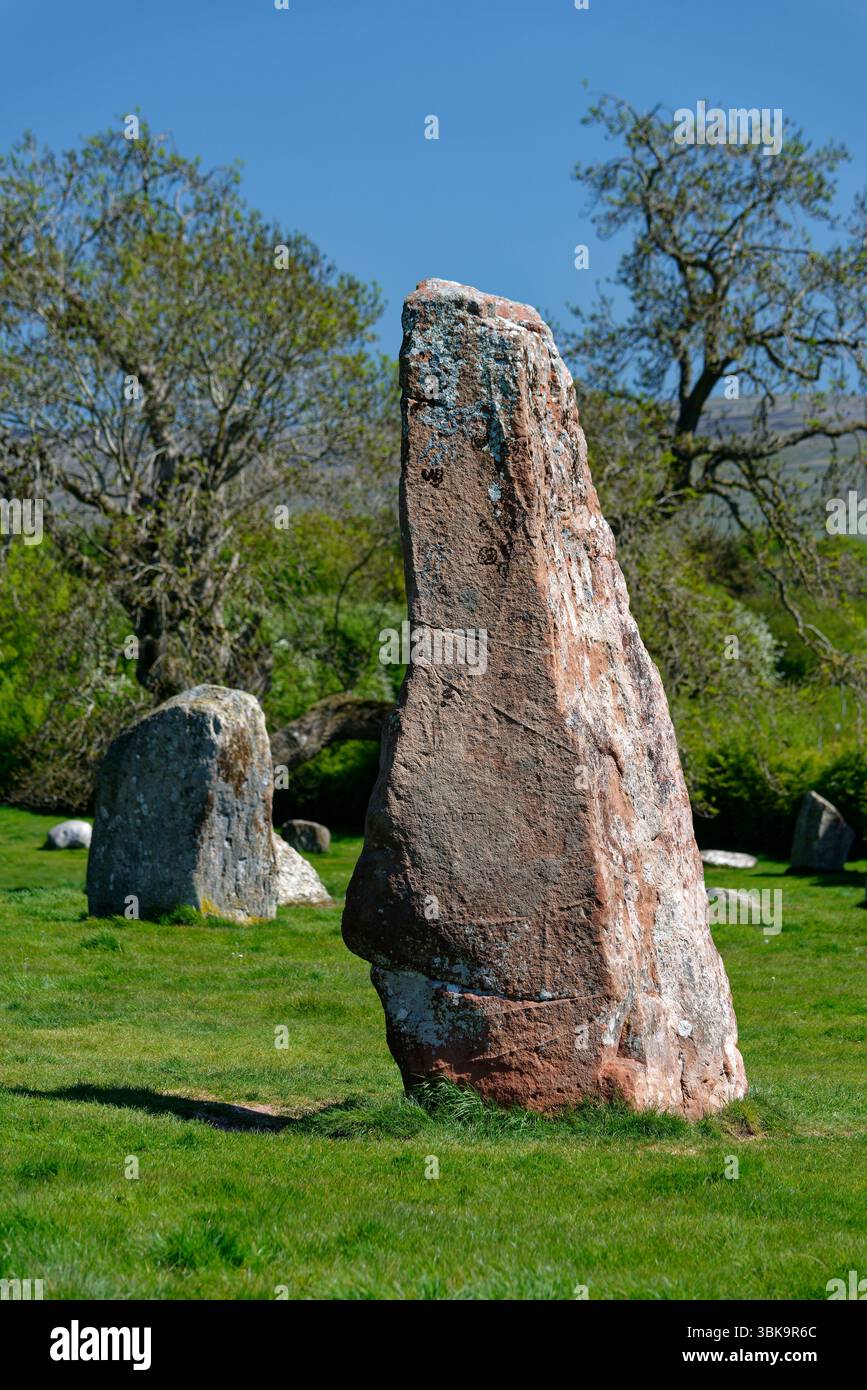 Long Meg and Her Daughters prehistoric Neolithic megalithic stone ...