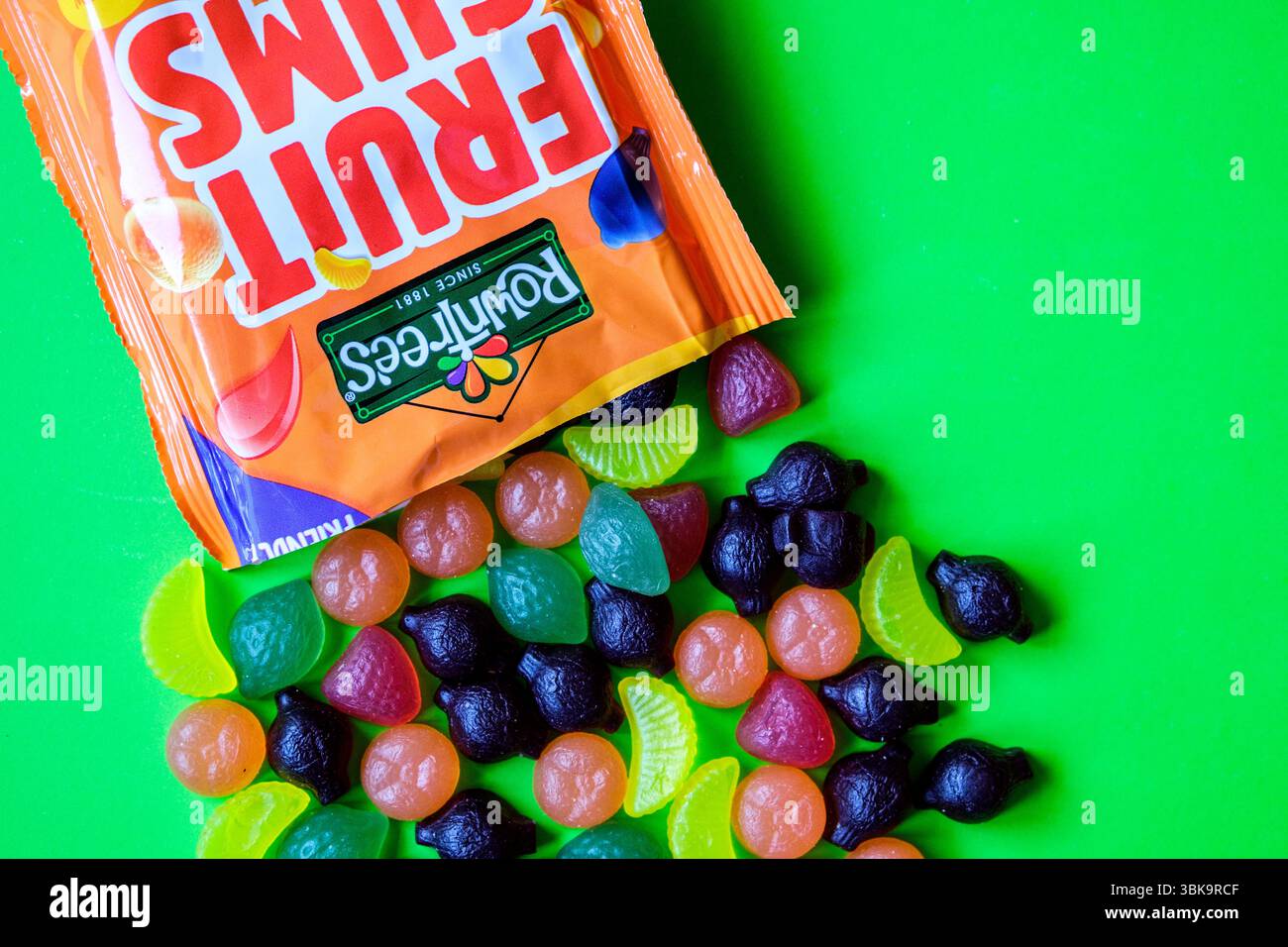 London UK, June 19 2025, Open Packet Of Rowntrees Fruit Gums Sweets ...