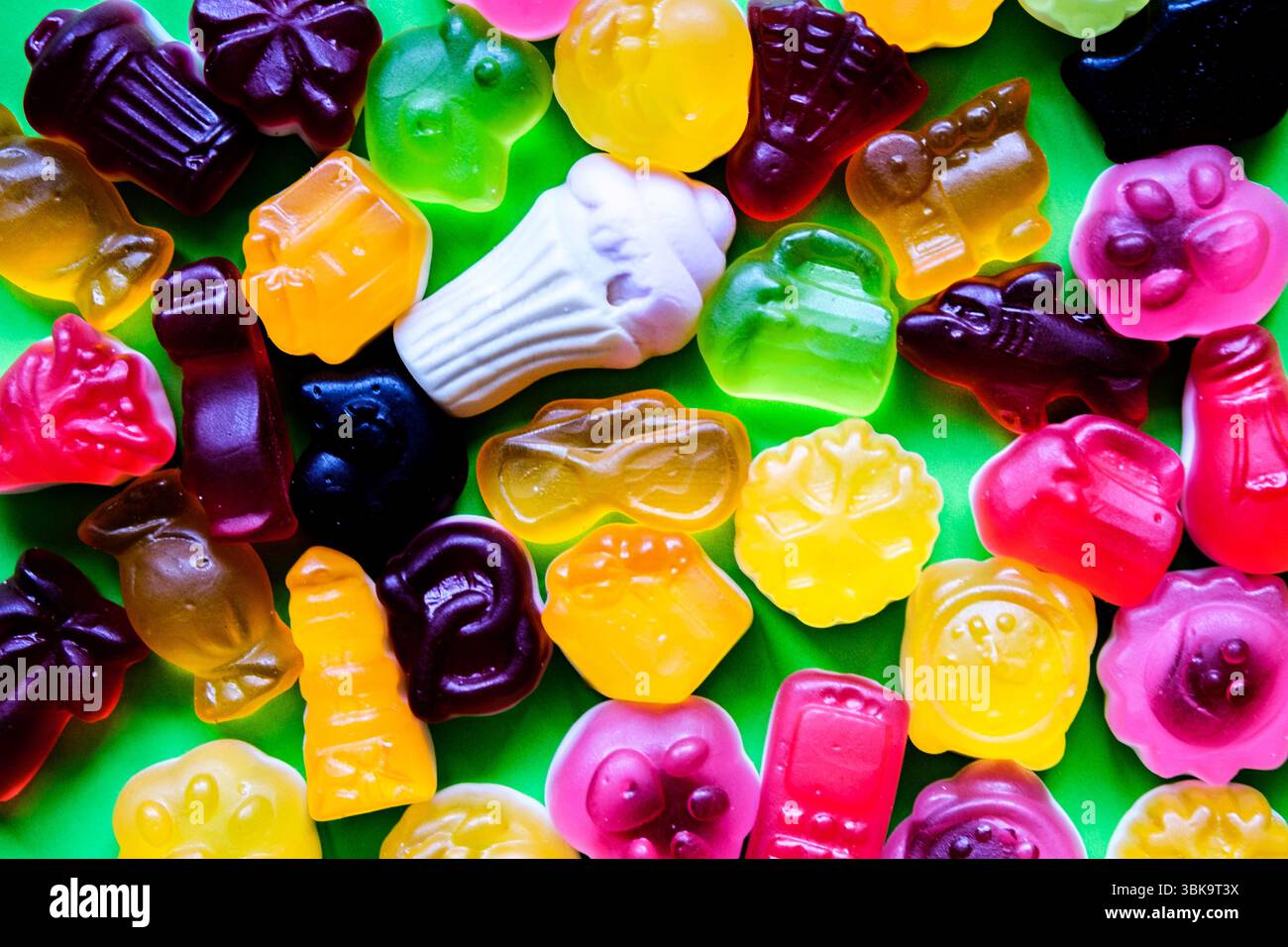 London UK, June 19 2025, Selection Of Various Shapes Of Fruit Flavoured ...