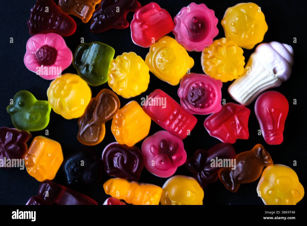 London UK, June 19 2025, Selection Of Various Shapes Of Fruit Flavoured ...
