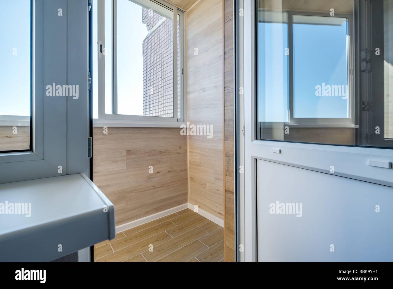 windows and doors on the balcony or loggia Stock Photo - Alamy