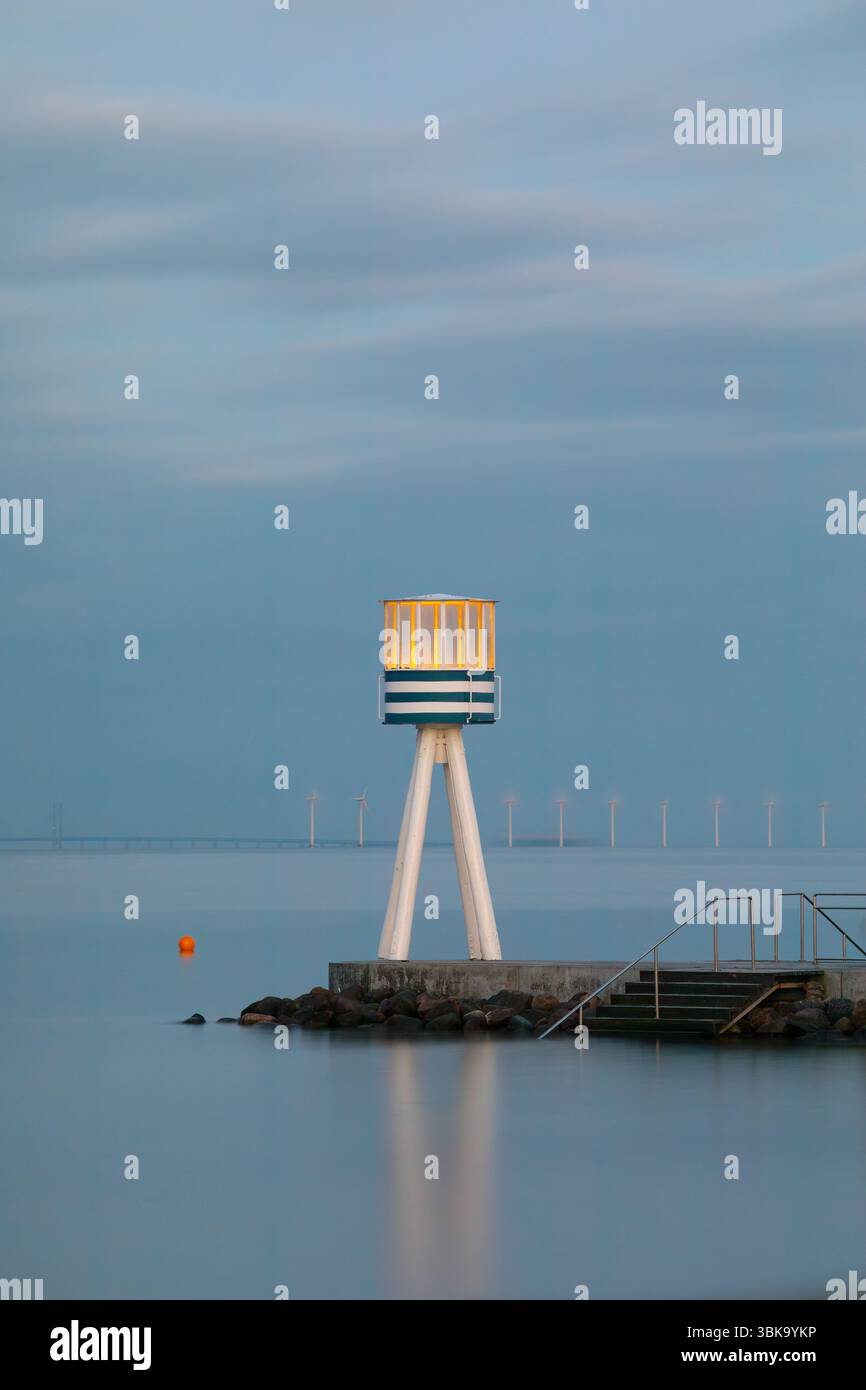 Classic Lifeguard Tower at Bellevue Beach, Klampenborg, Denmark ...