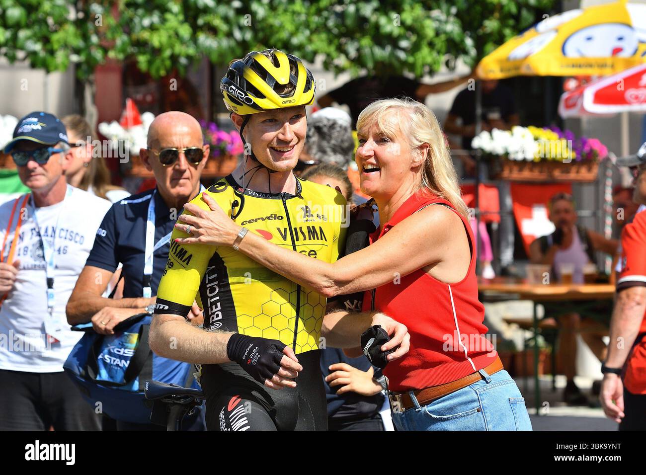 Piuro, Switzerland. 19th June, 2025. Thomas Gloag (GBR) and his mother ...