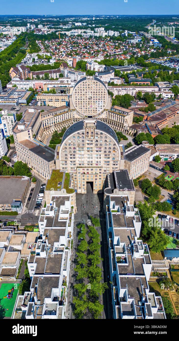 Aerial view of the Arènes de Picasso, a housing complex designed by ...