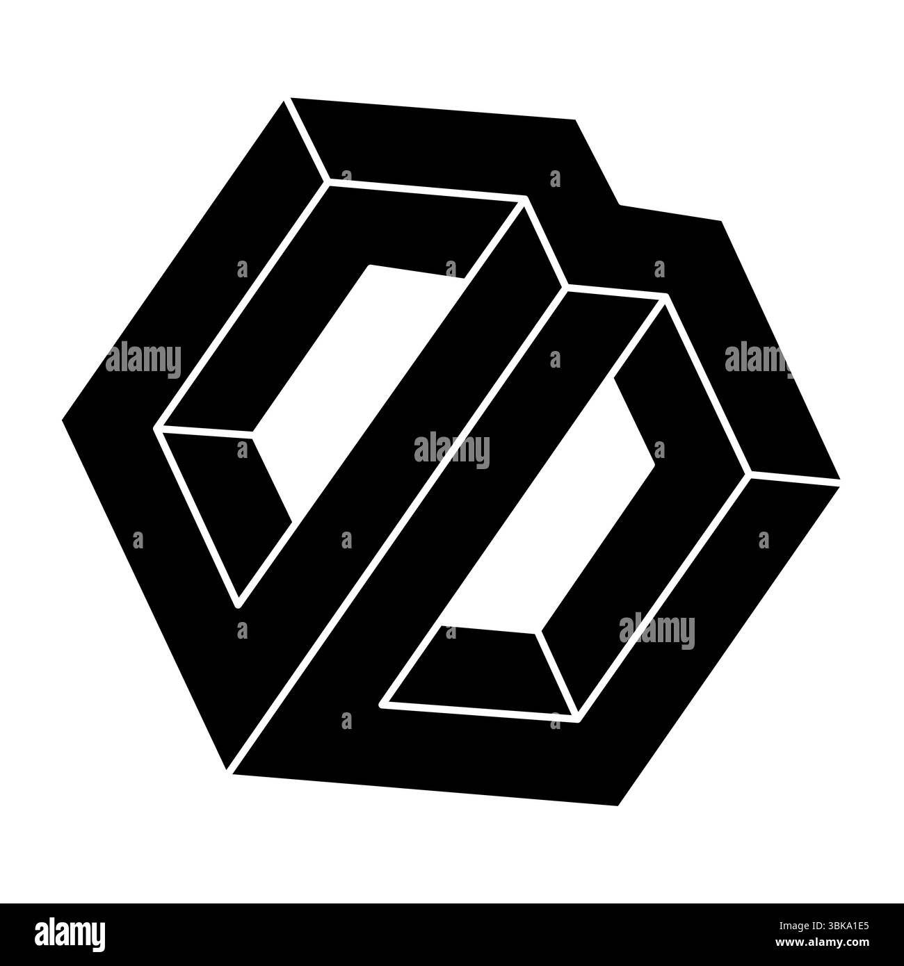 Optical illusion object, impossible figure, optical art. Unreal ...
