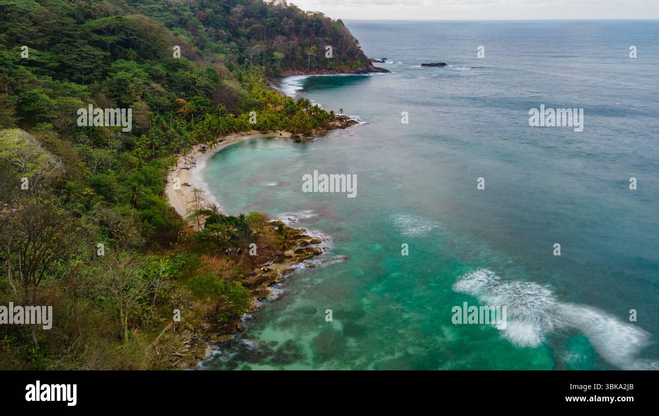 A breathtaking view of the pristine cove in Sapzurro, Choco, Colombia ...