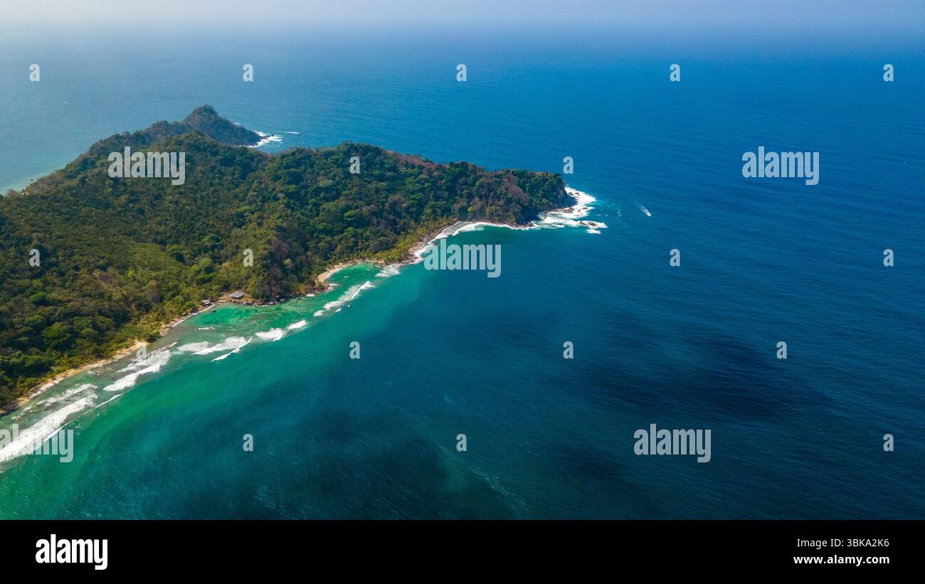Stunning aerial landscape showcasing the vibrant blue waters and lush ...